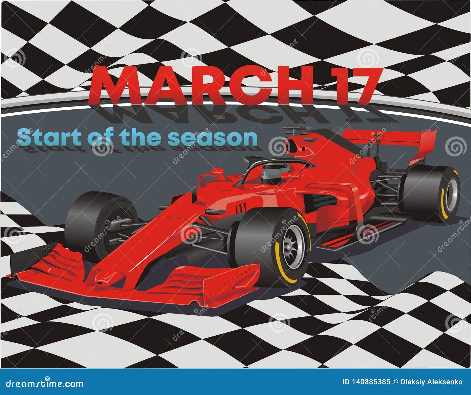 Postcard-the Beginning of the Racing Season. Stock Vector ...