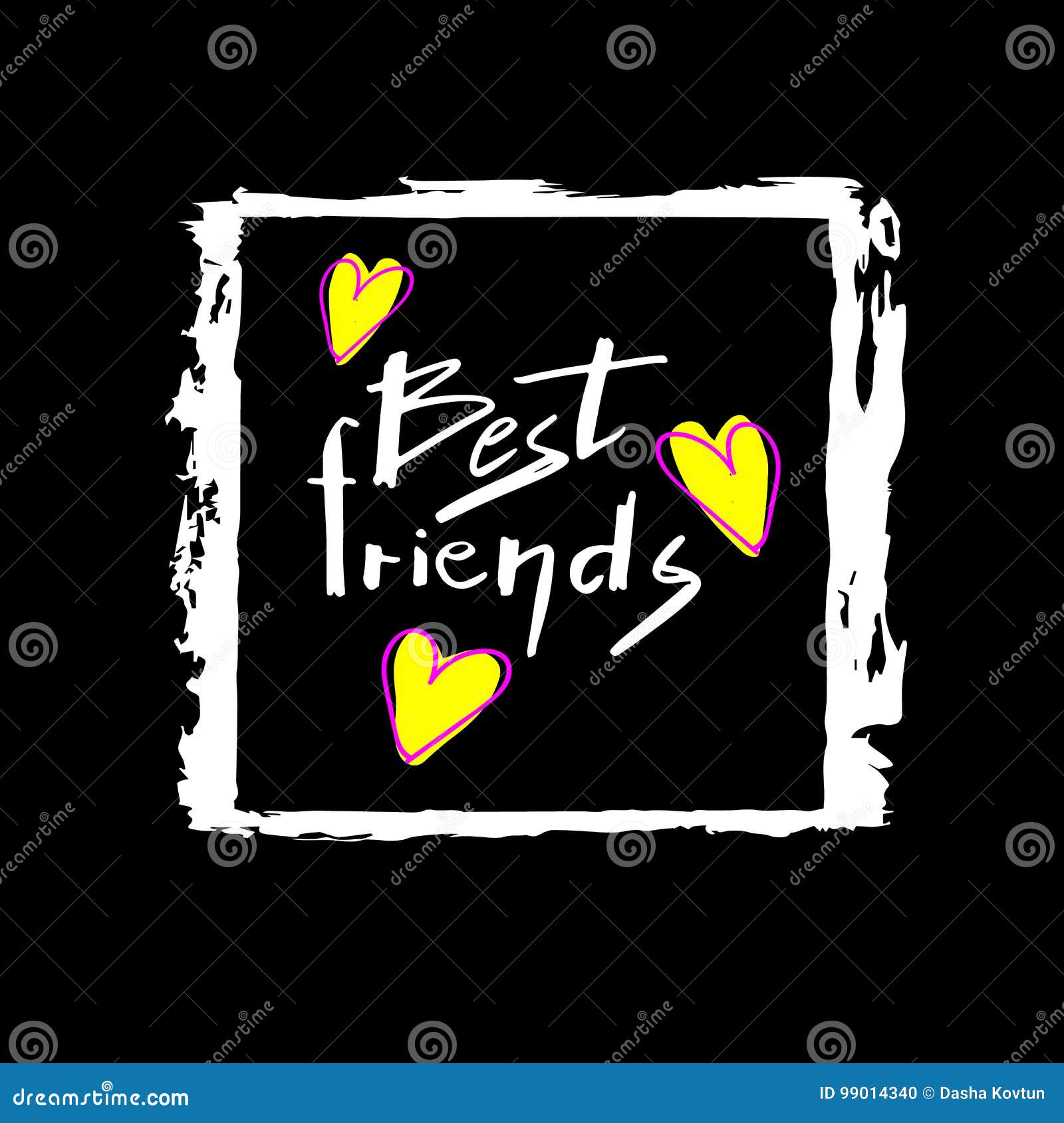 Postcard for Best Friend Vector Hearts with Stock Vector - Illustration ...