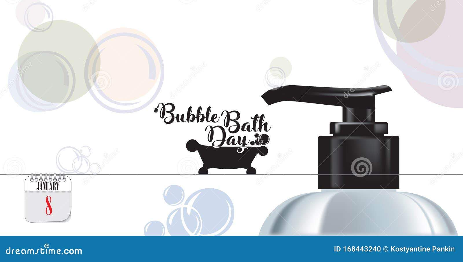 Postcard Bubble Bath Day stock vector. Illustration of congratulation ...