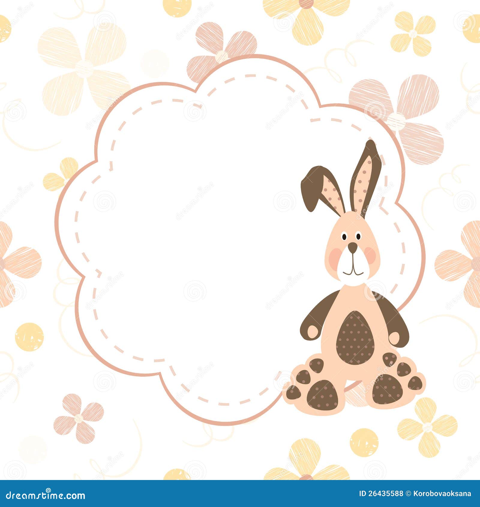 Postcard with bunny stock vector. Illustration of plush - 26435588
