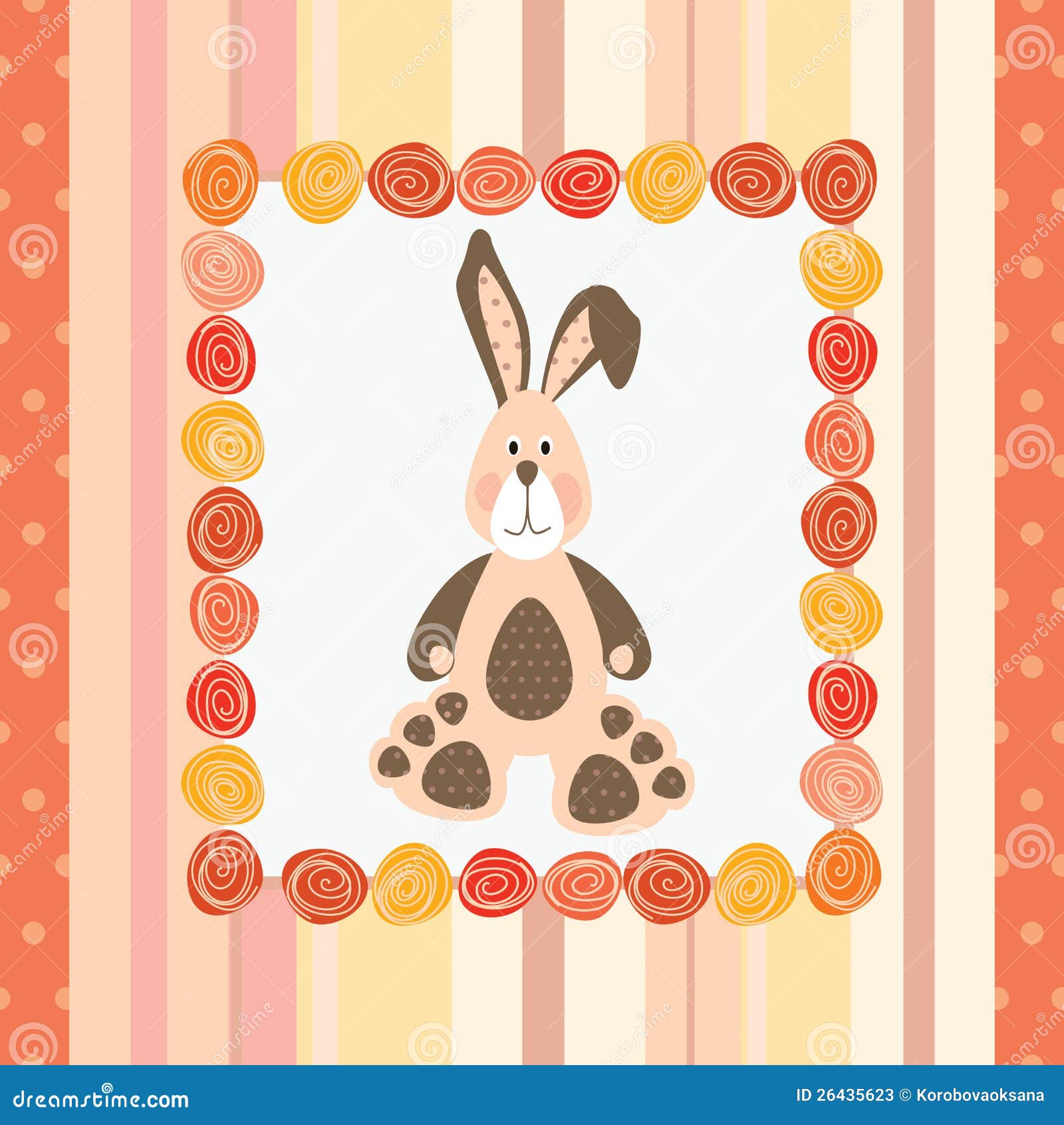 Postcard with bunny stock vector. Illustration of card - 26435623