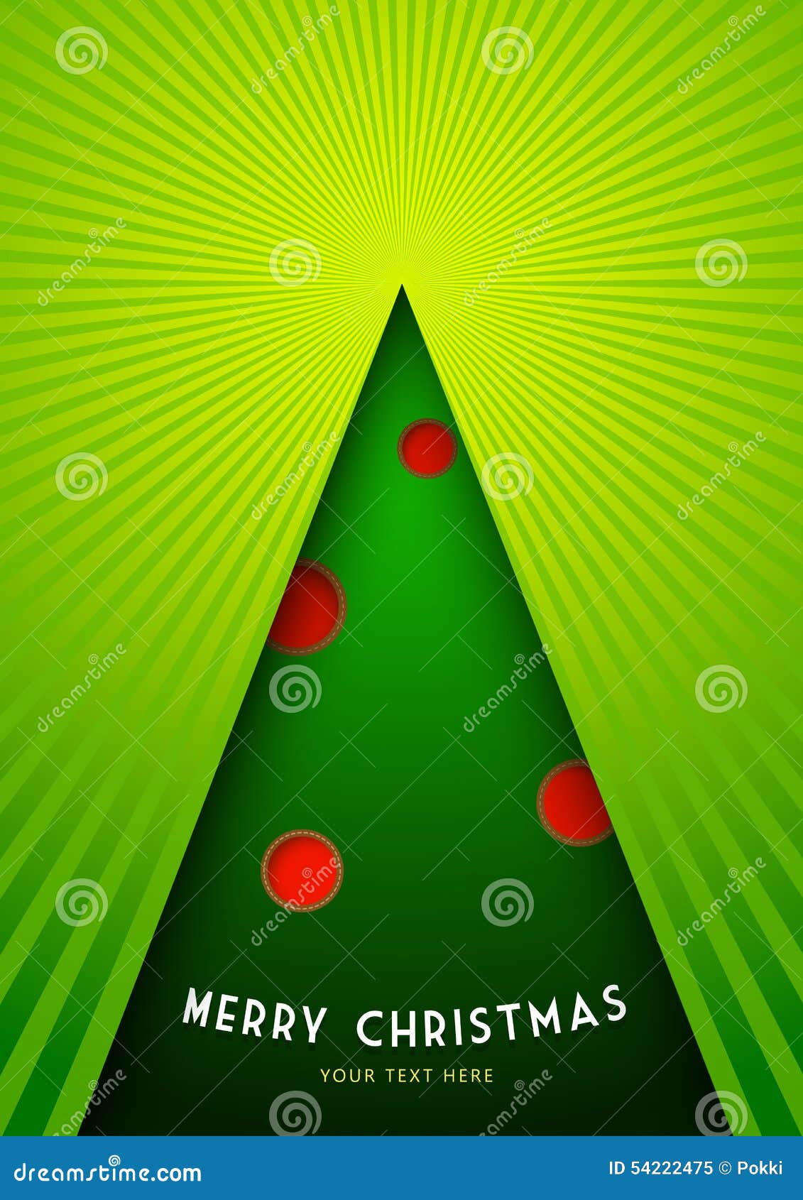 Postcard with Christmas Tree. Stock Vector - Illustration of season ...