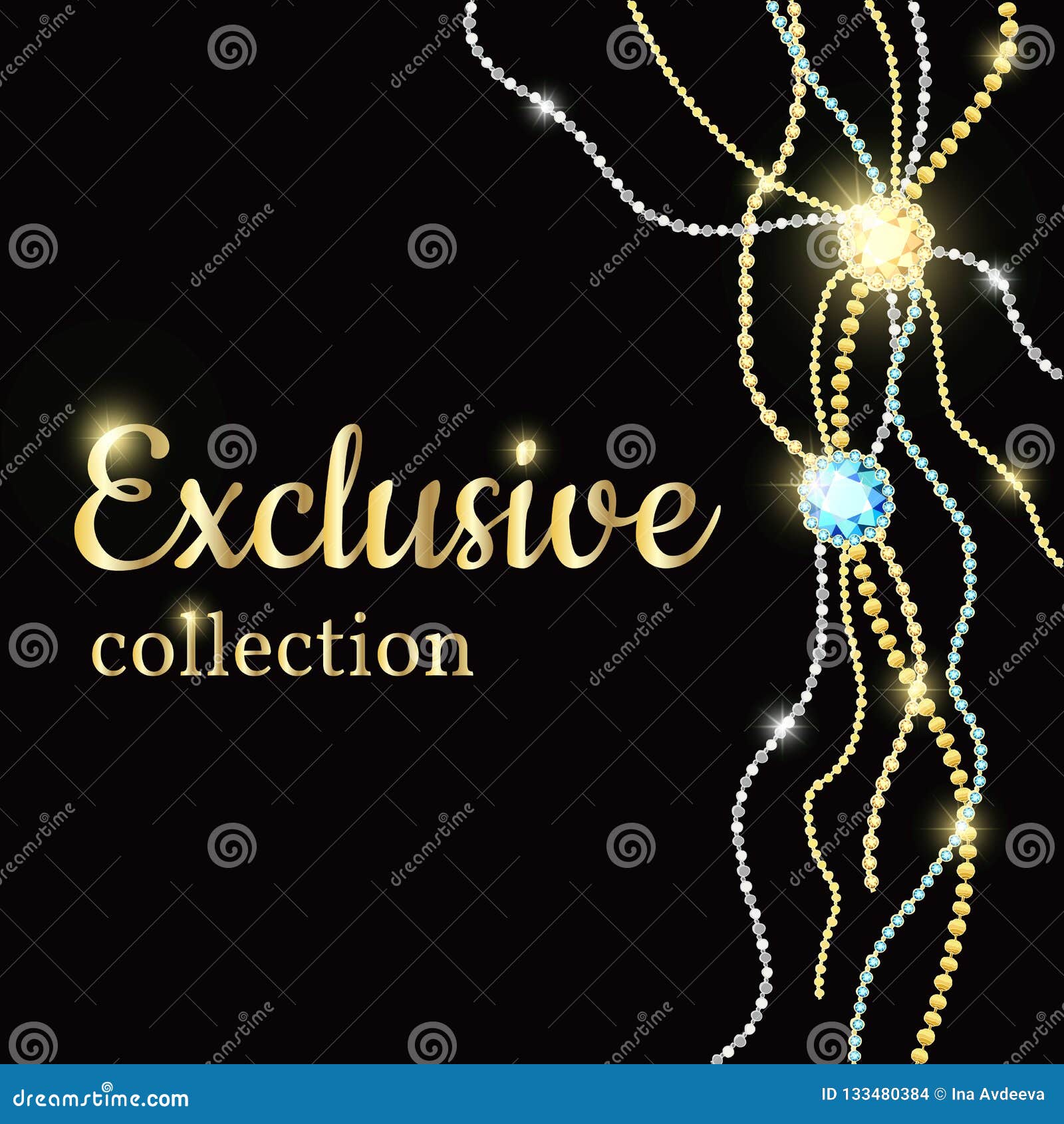 Postcard with Colorful Gems. Colored Gems of Different Cut Stock Vector ...