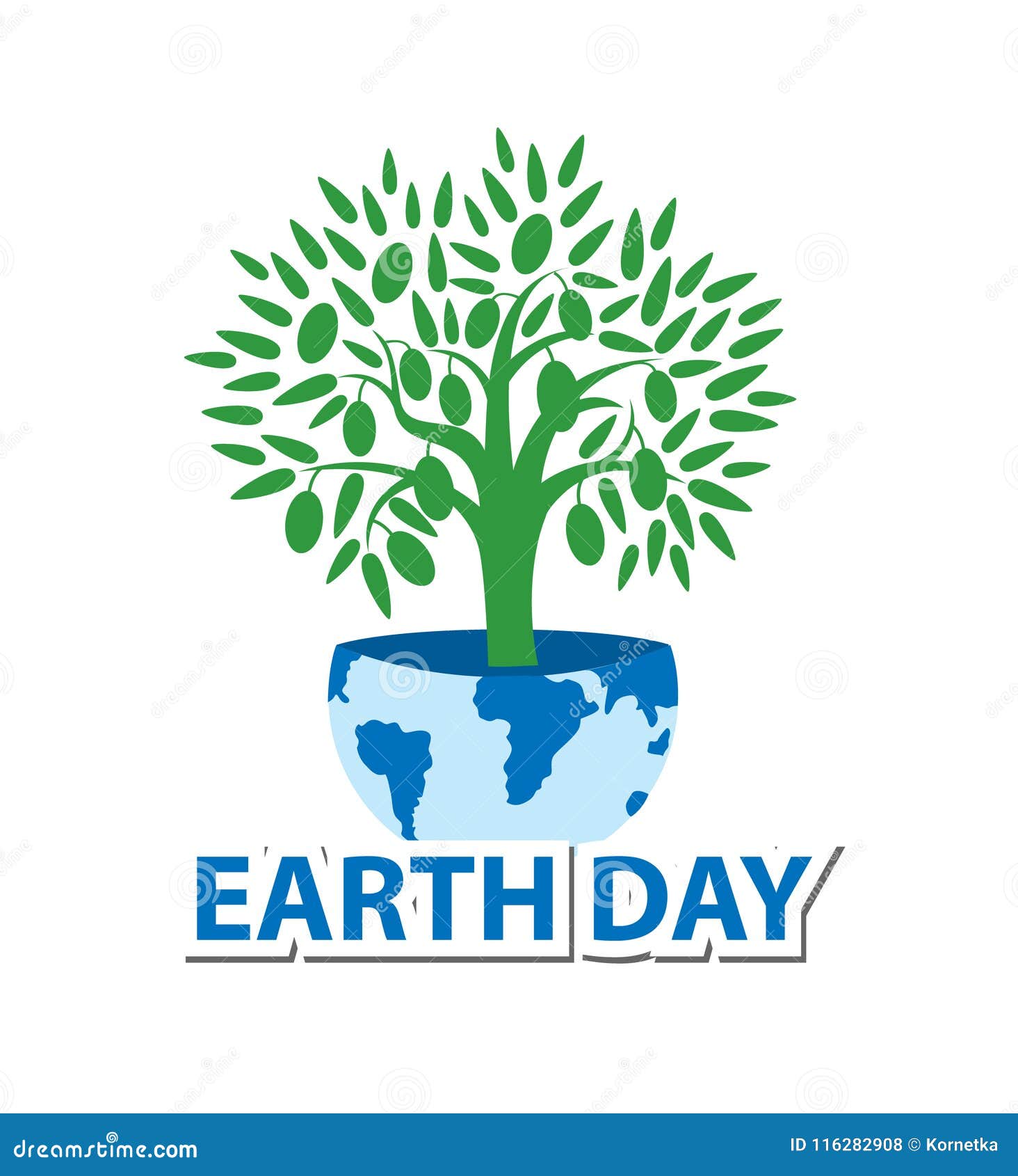 Postcard Congratulations on the Earth Day. Stock Vector - Illustration ...