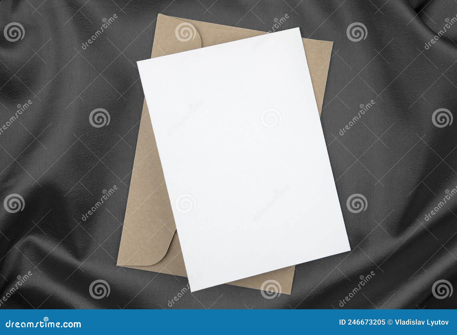 Postcard and Envelope on Black Background Stock Image - Image of suit ...