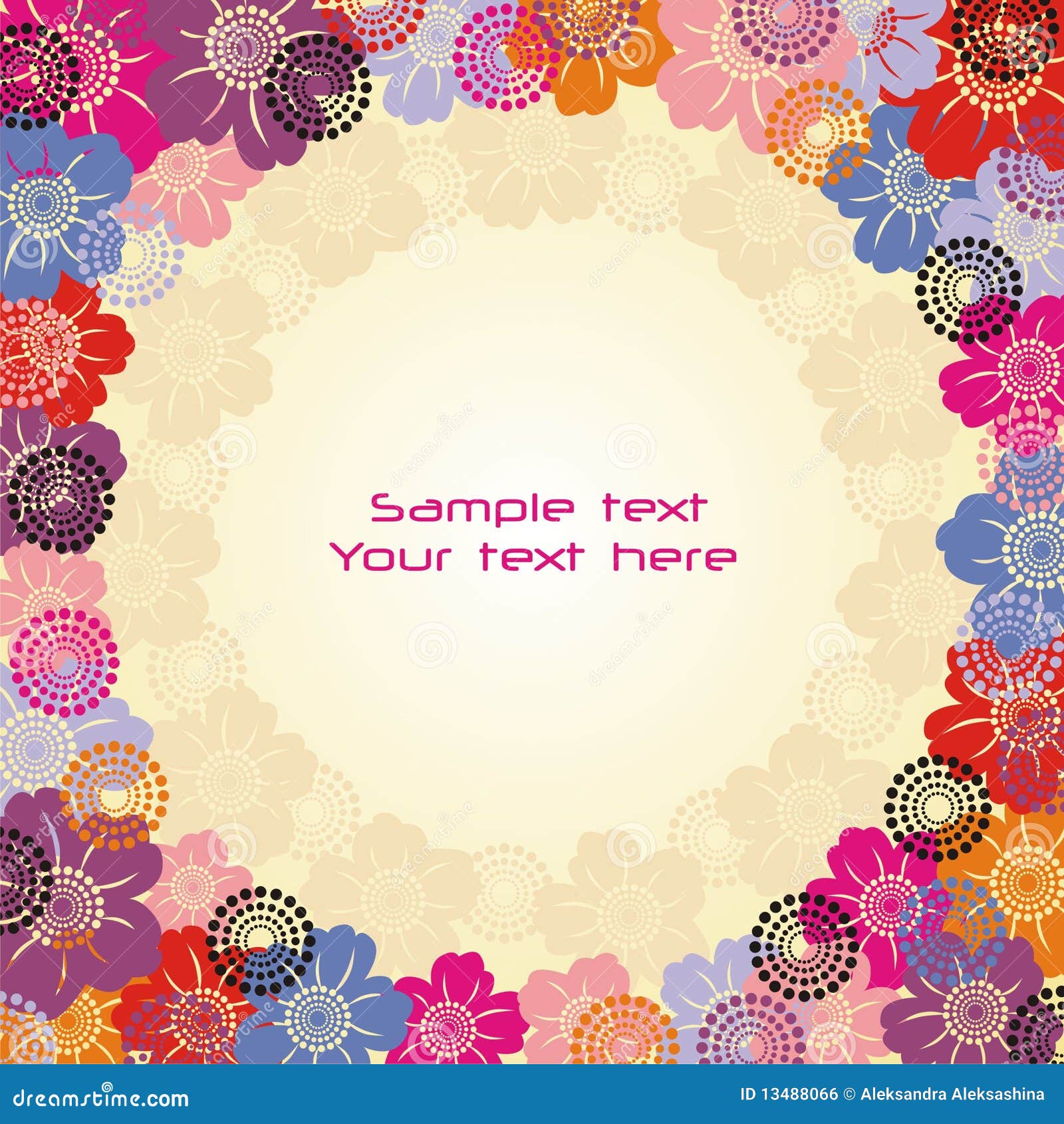 Postcard from flowers stock vector. Illustration of violet - 13488066