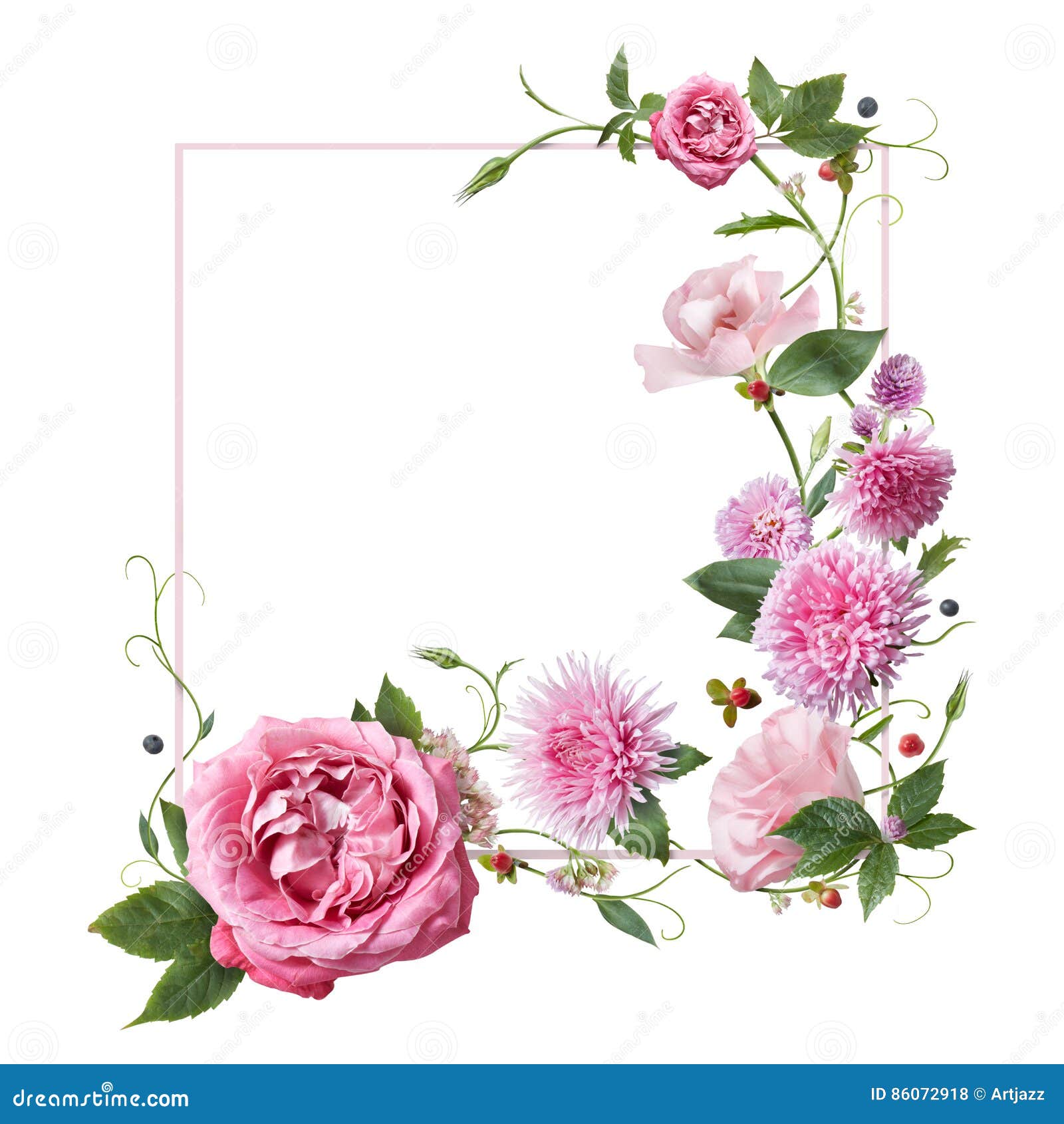 Postcard with flowers stock illustration. Illustration of drawing ...