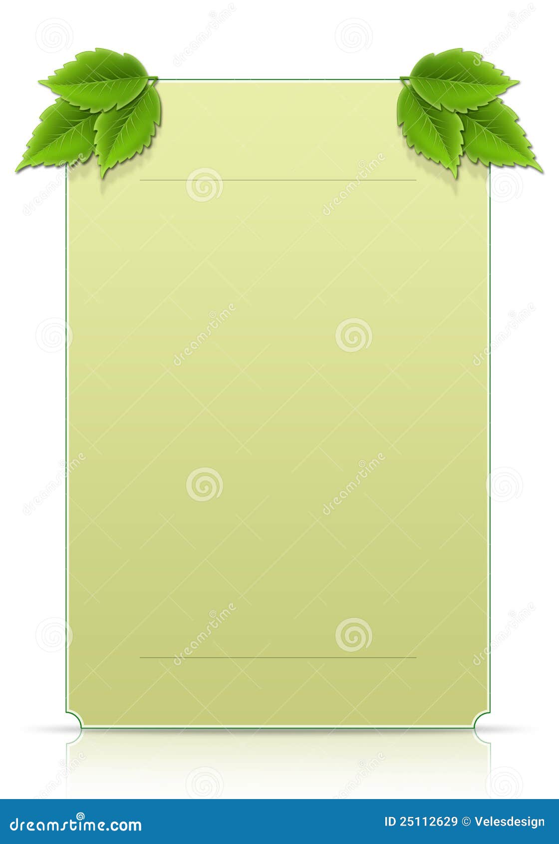 Postcard with green leaves stock illustration. Illustration of elements ...
