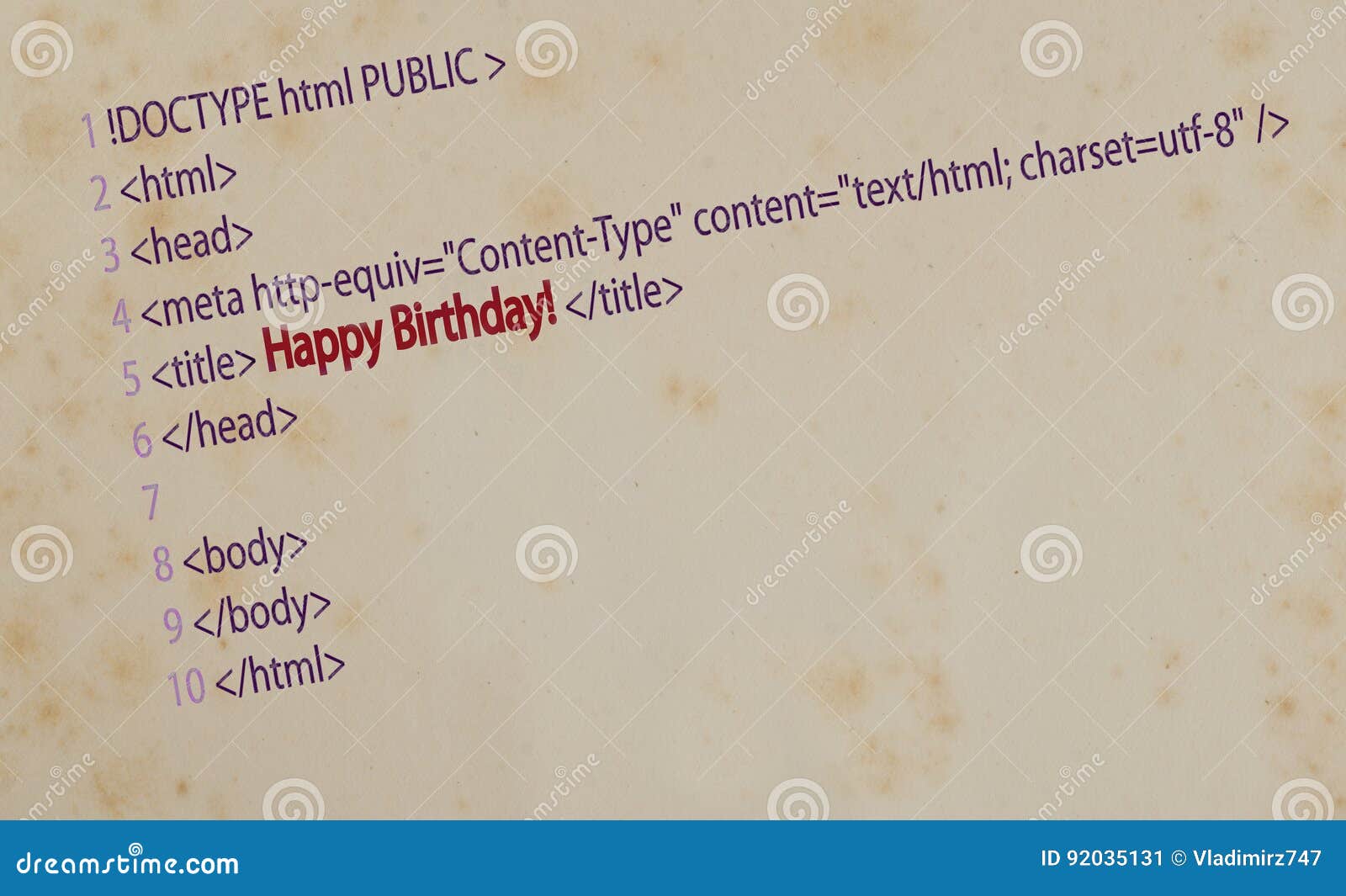 Postcard happy Birthday! stock image. Image of paper - 92035131