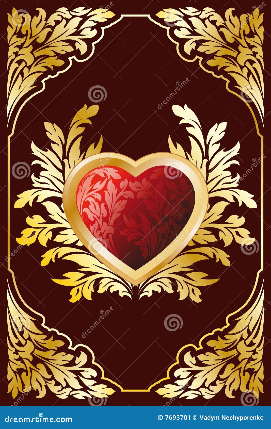Postcard with Heart stock vector. Illustration of symbol - 7693701