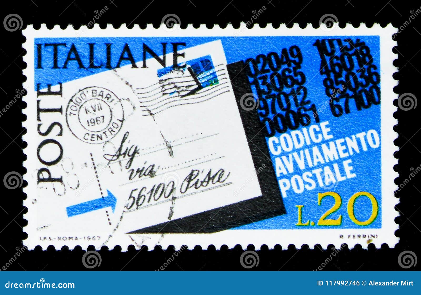 Postcard Highlighted the Postcode, Introduction of Postal Code S Stock ...