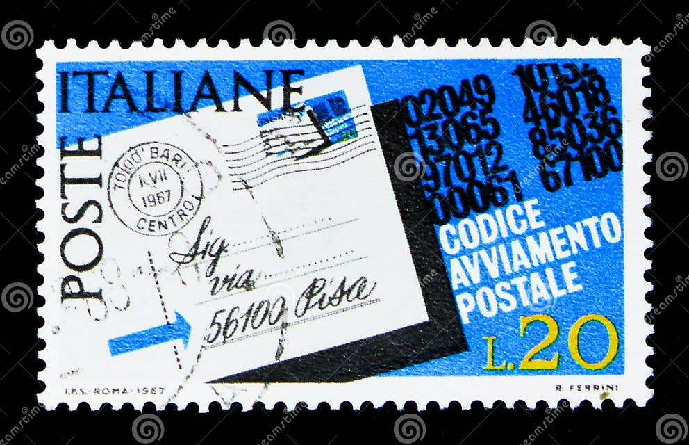 Postcard Highlighted the Postcode, Introduction of Postal Code S Stock ...