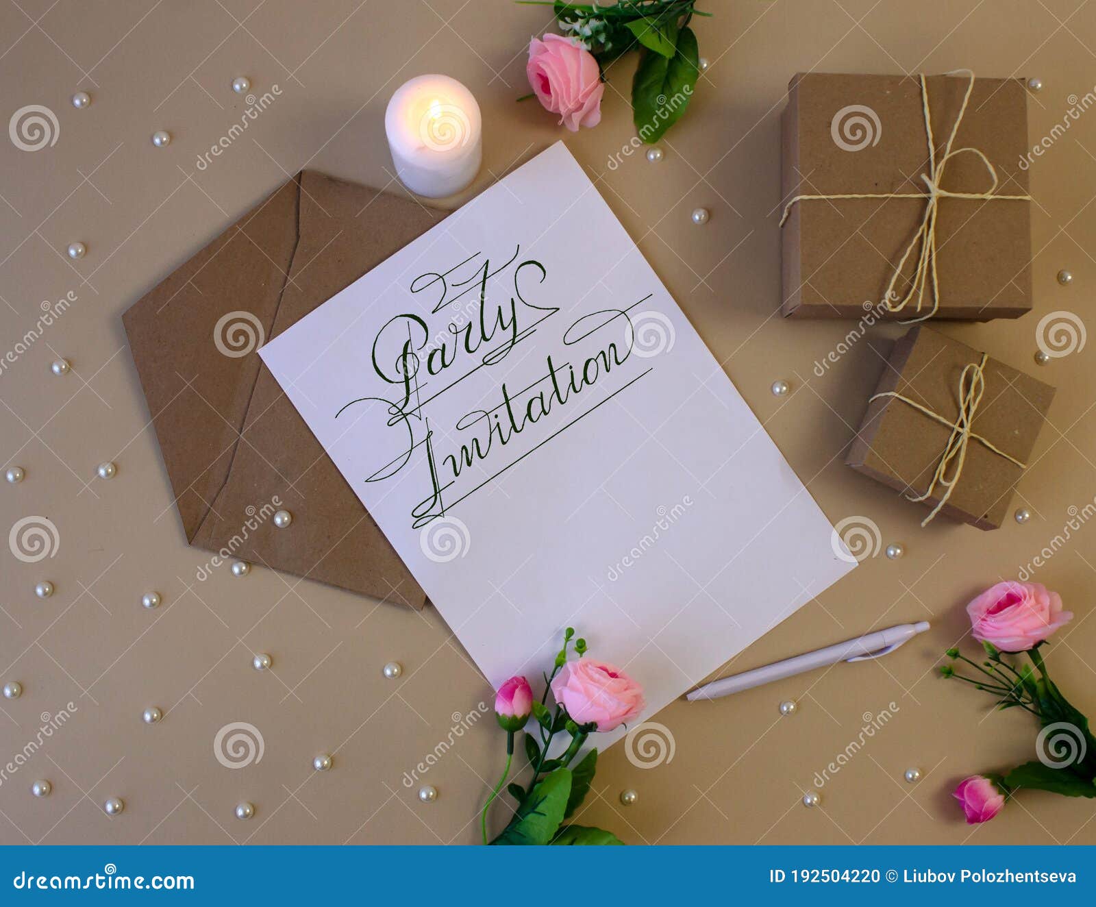 Postcard or Internet Banner with an Invitation To a Party Stock Photo ...