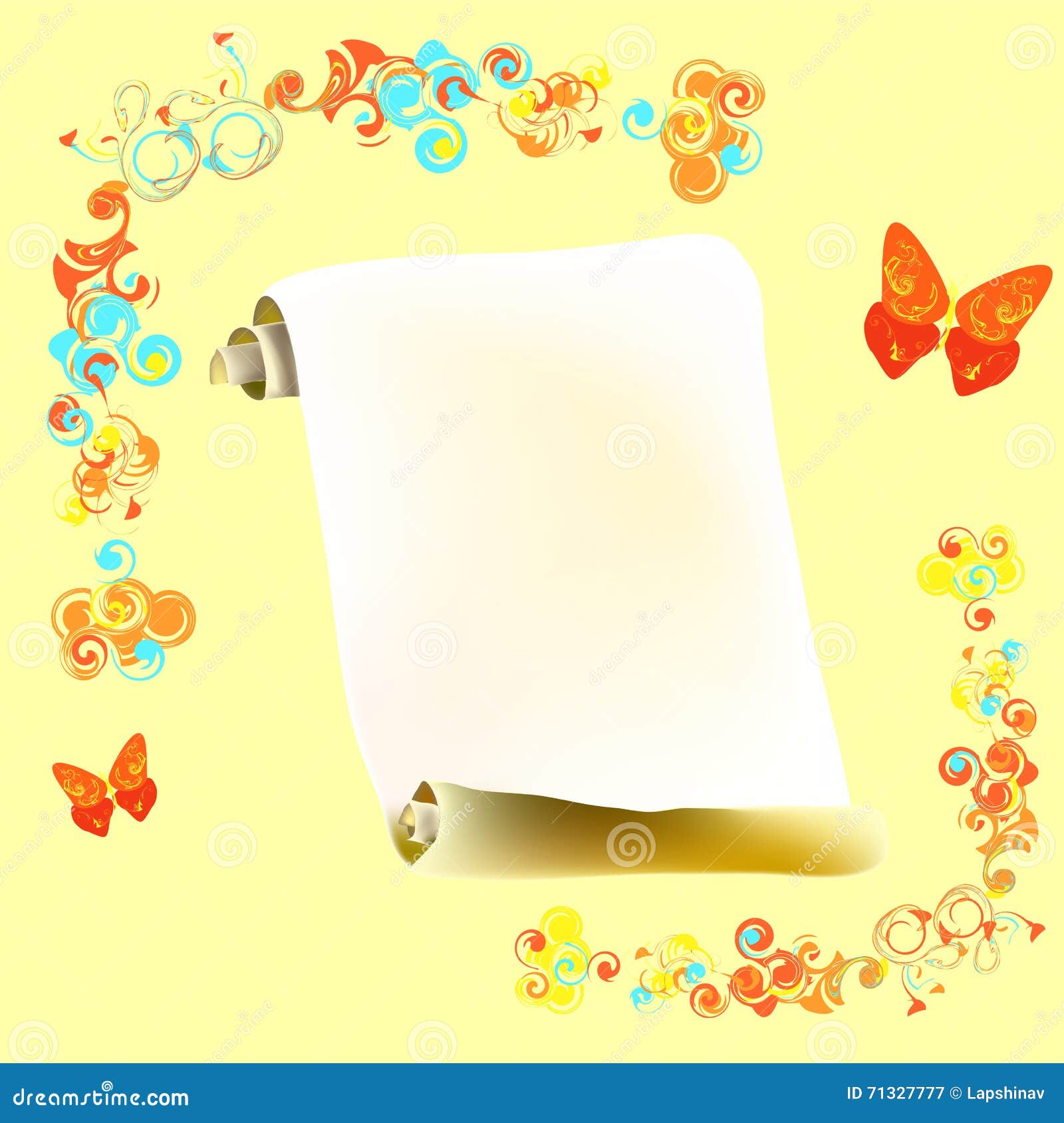 Postcard, Letter, Invitation, Scroll Cartoon Vector | CartoonDealer.com ...