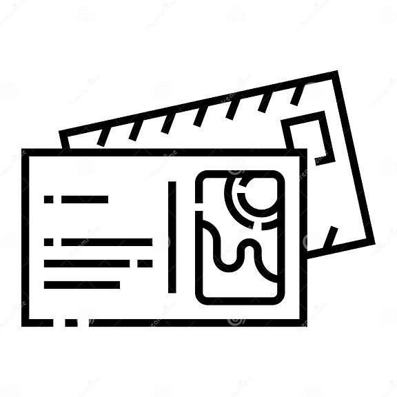 Postcard Line illustration stock vector. Illustration of postcard ...