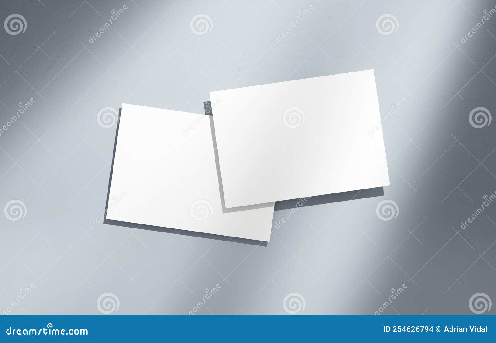 Postcard Mockup Blank Paper Double Sided Template with Shadow on a ...