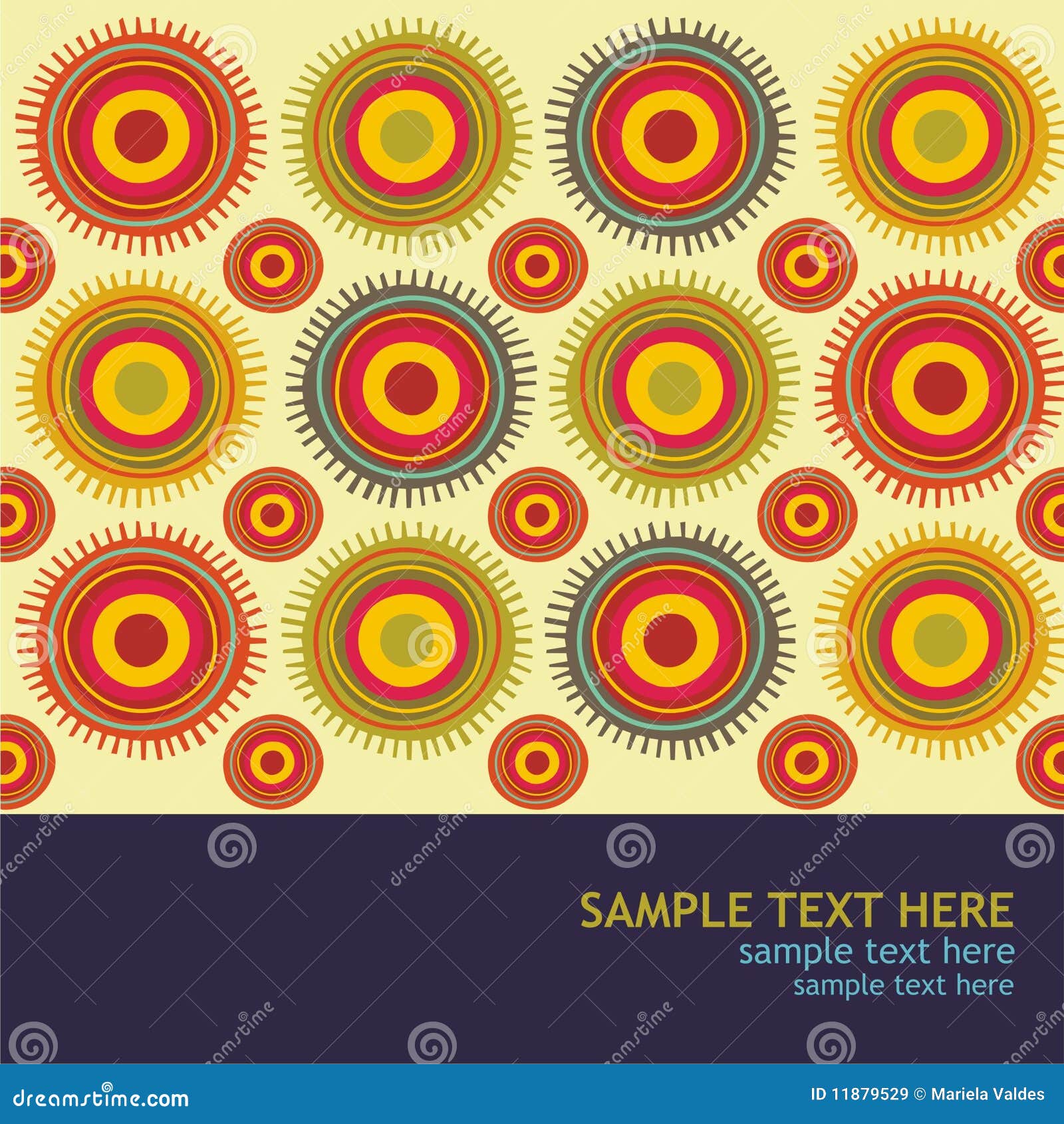 Postcard with Multicolored Suns Stock Illustration - Illustration of ...