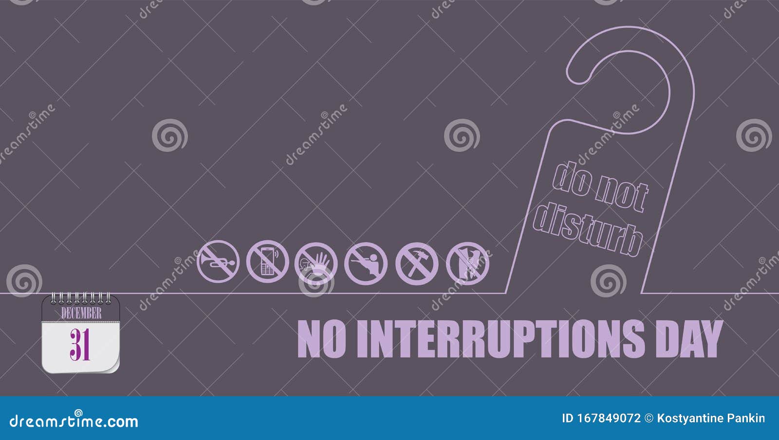Postcard No Interruptions Day Stock Vector - Illustration of mail ...