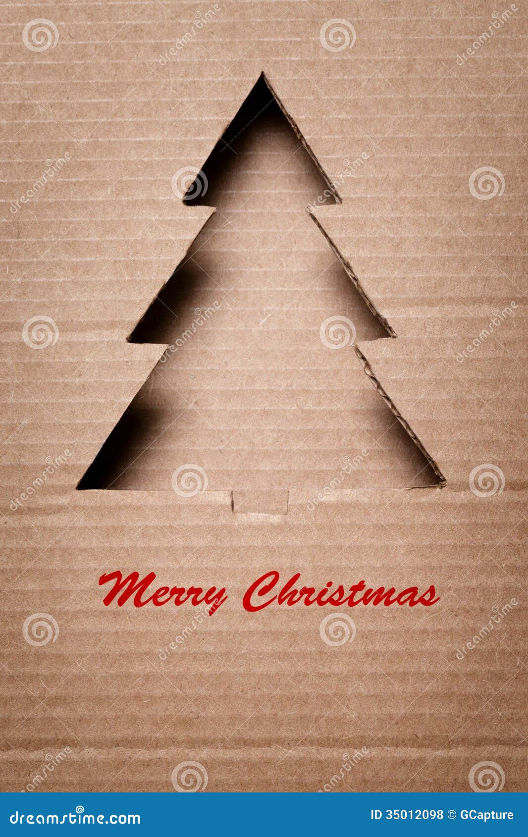 Postcard with Paper Christmas Tree Stock Photo - Image of december ...