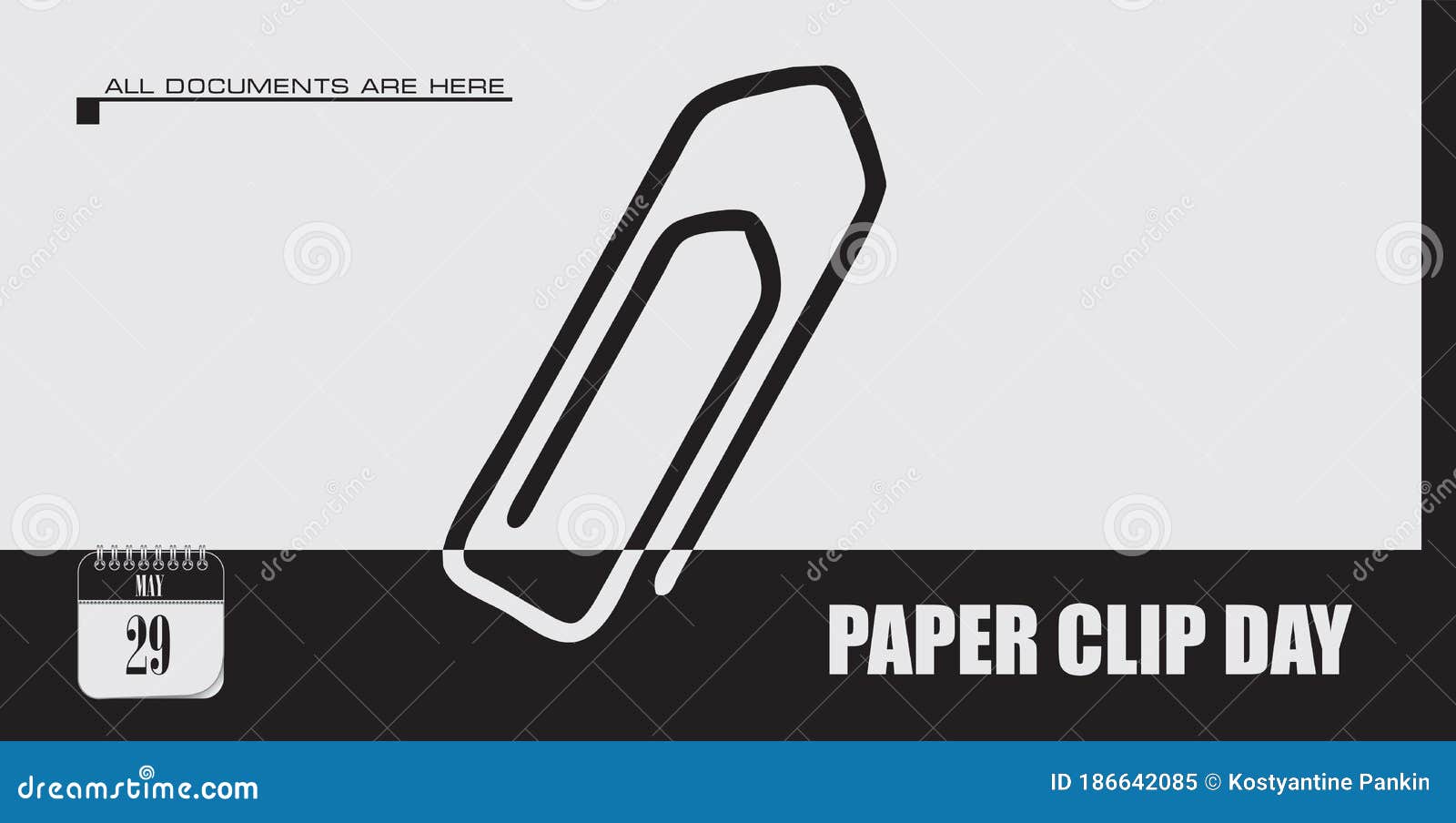 Postcard Paper Clip Day stock vector. Illustration of attaching - 186642085