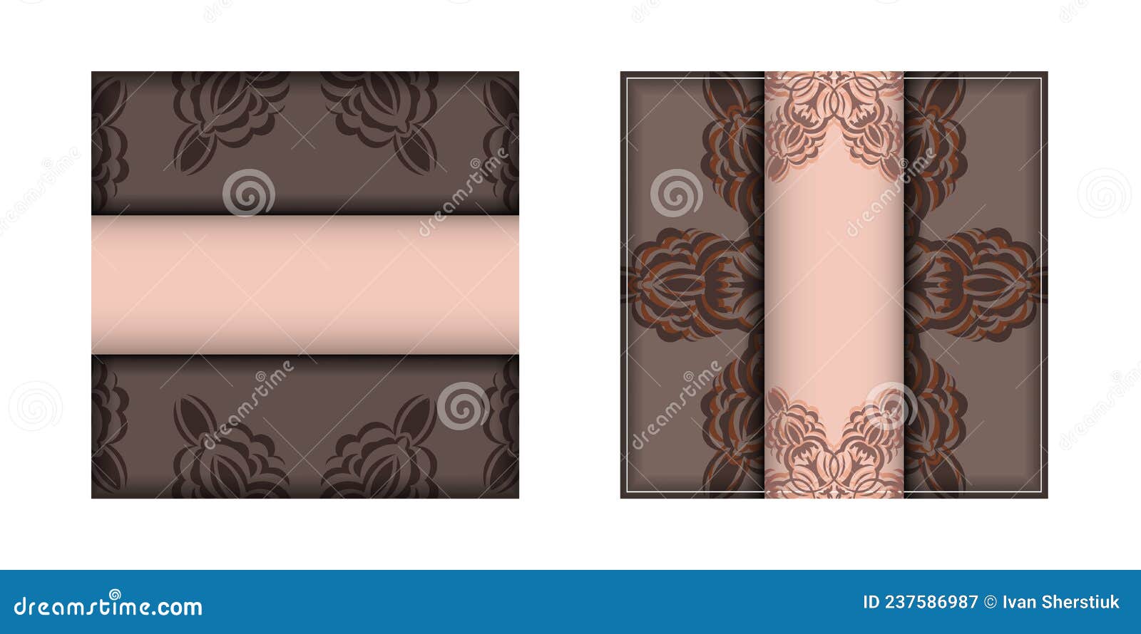 The Postcard in Pink Color with an Indian Pattern is Ready for Printing ...