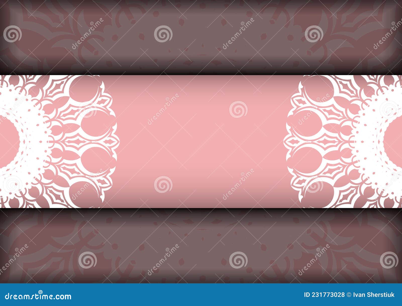 Postcard in Pink Color with a Vintage White Pattern for Your ...