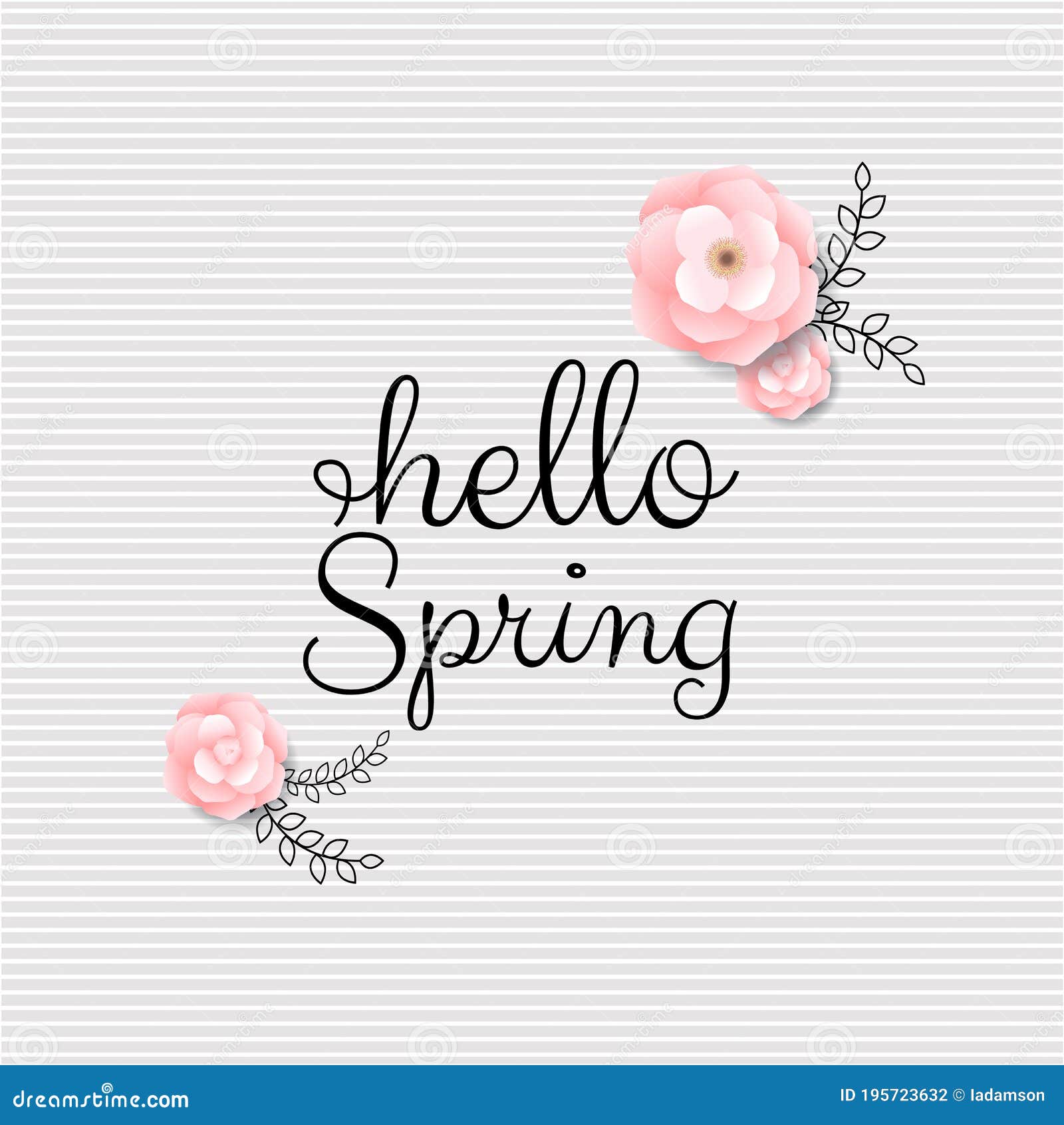 Postcard Pink Flowers and Text Stock Vector - Illustration of greeting ...