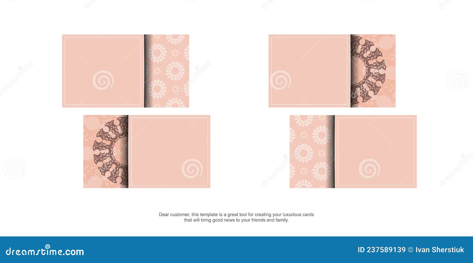 The Postcard is Pink with a Luxurious Pattern and is Prepared for ...