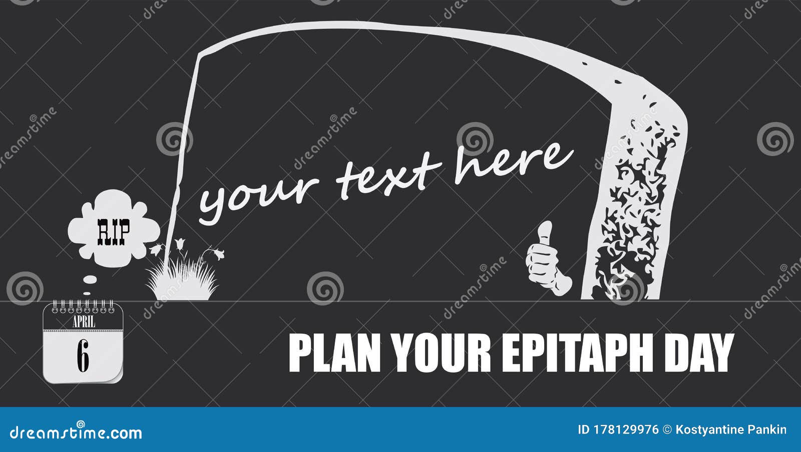 Postcard Plan Your Epitaph Day Stock Vector - Illustration of plan ...