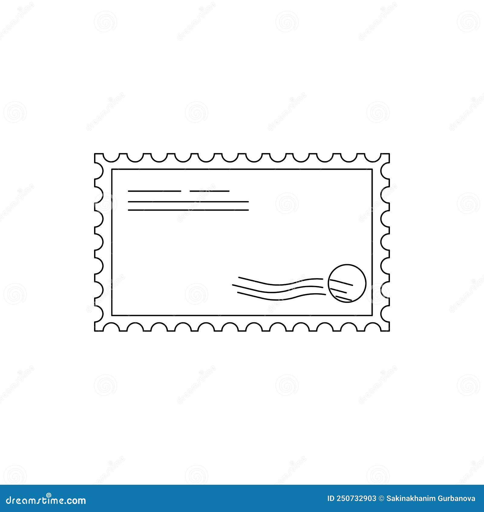 Postcard Send Outline Icon. Linear Style Sign for Mobile Concept and ...
