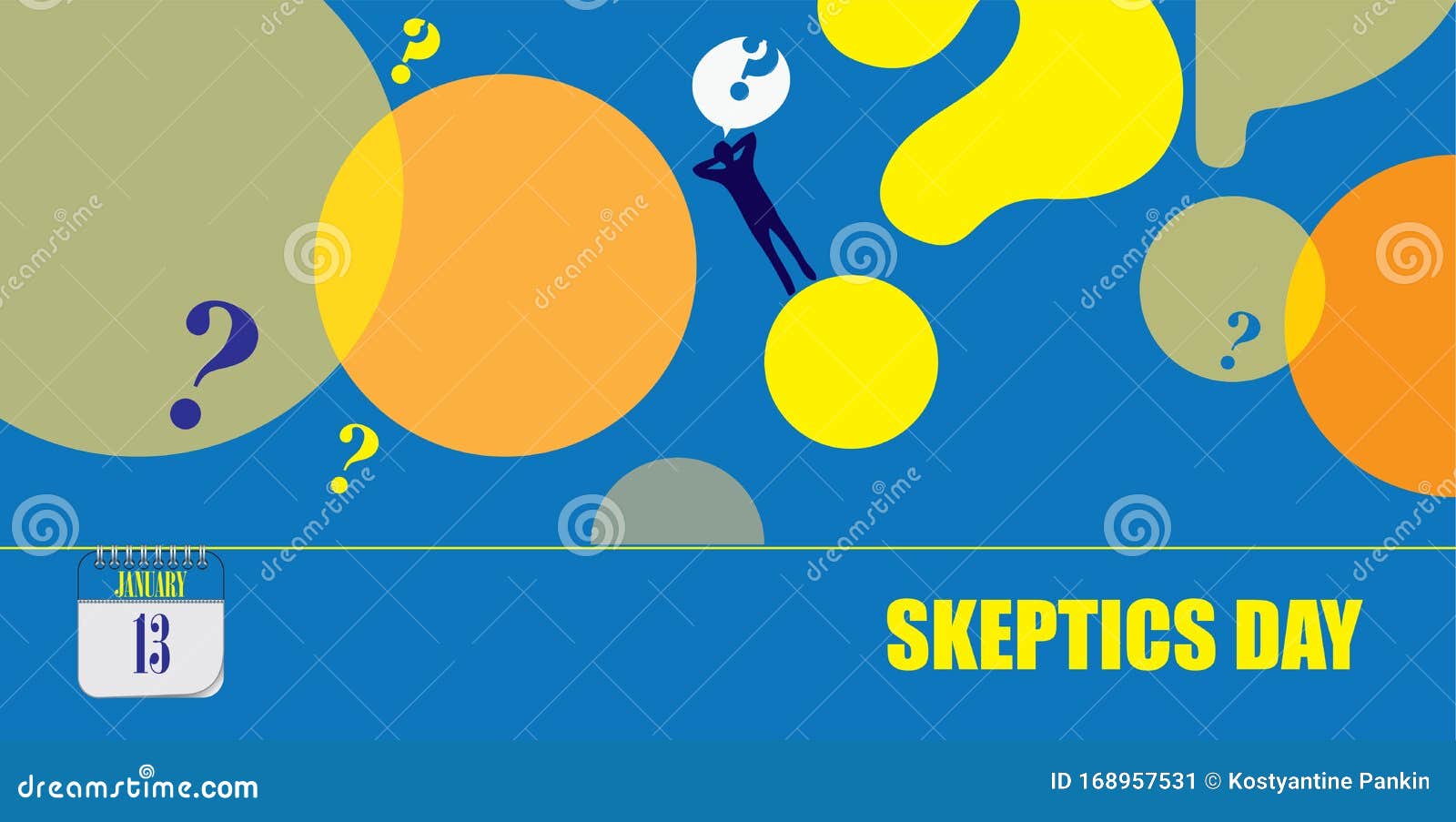 Postcard Skeptics Day stock vector. Illustration of study - 168957531