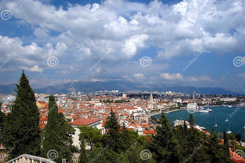 Postcard from Split, Croatia Stock Image - Image of bell, town: 3058407