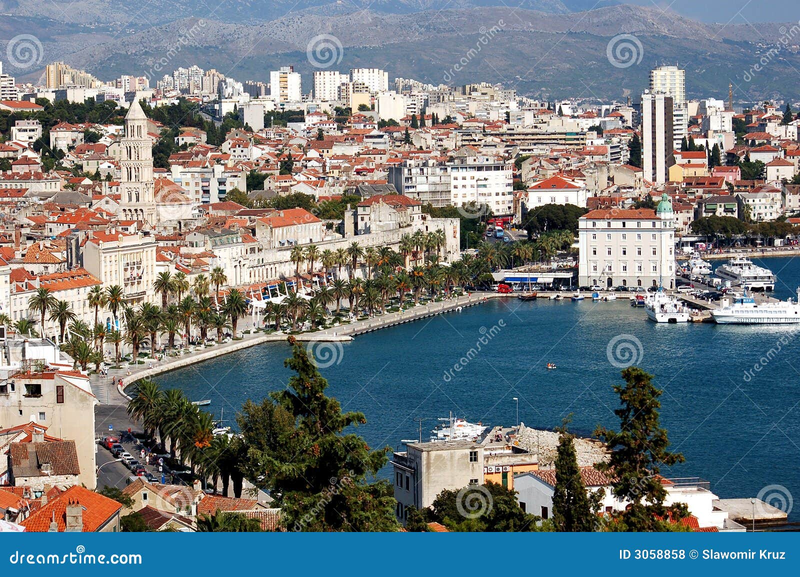 Postcard from Split, Croatia Stock Photo - Image of diocletian, cloud ...