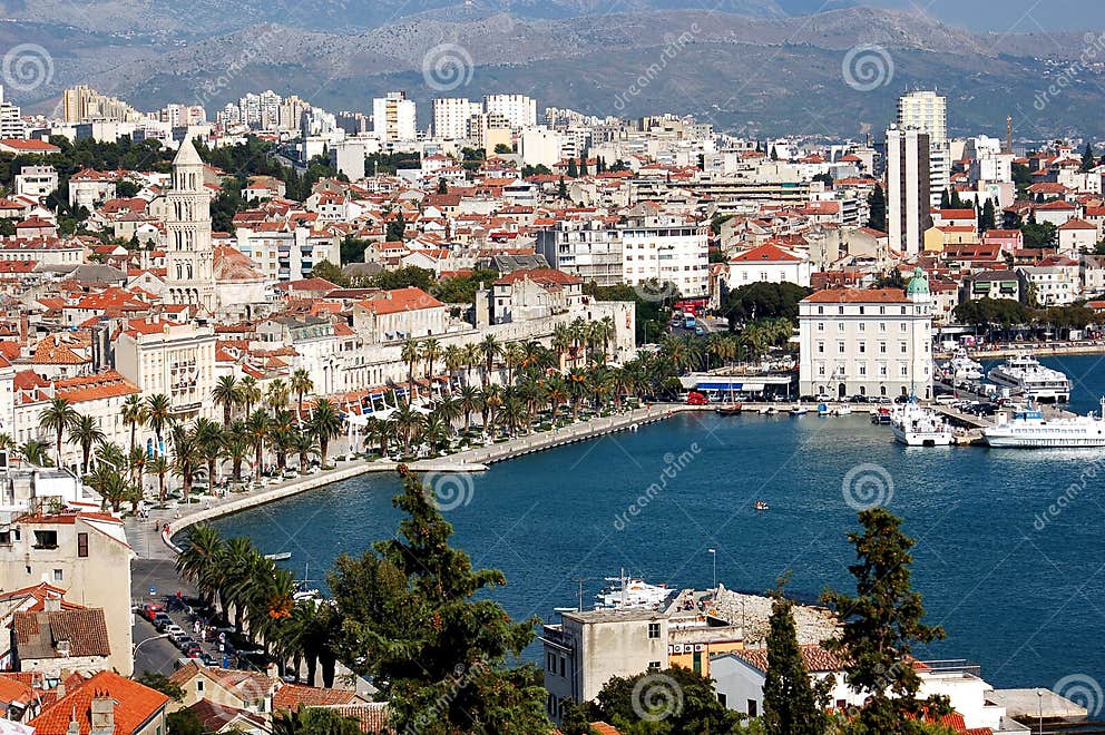 Postcard from Split, Croatia Stock Photo - Image of diocletian, cloud ...