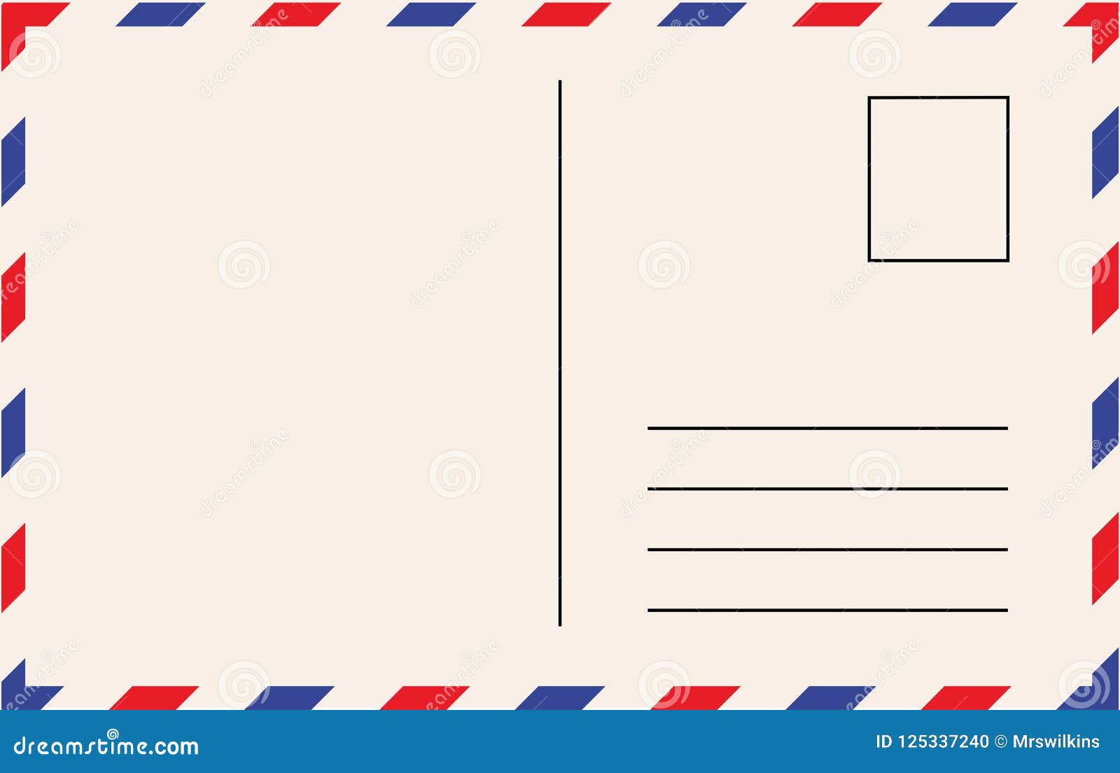 Postcard Template Vector Beautiful Retro Postcard Stock Illustration ...