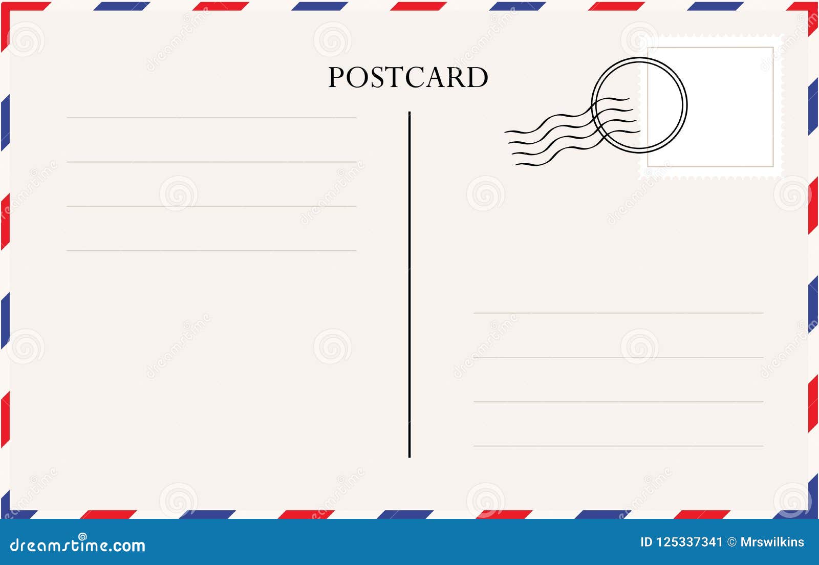 Postcard Template Vector Beautiful Retro Postcard Stock Illustration ...