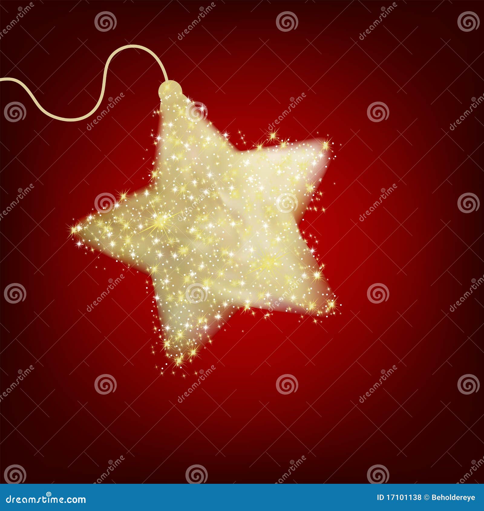 Postcard with a Twinkling Red Star. EPS 8 Stock Illustration ...