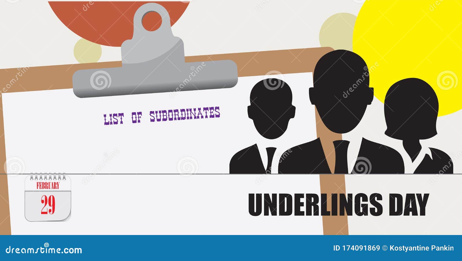 Postcard Underlings Day stock vector. Illustration of note - 174091869