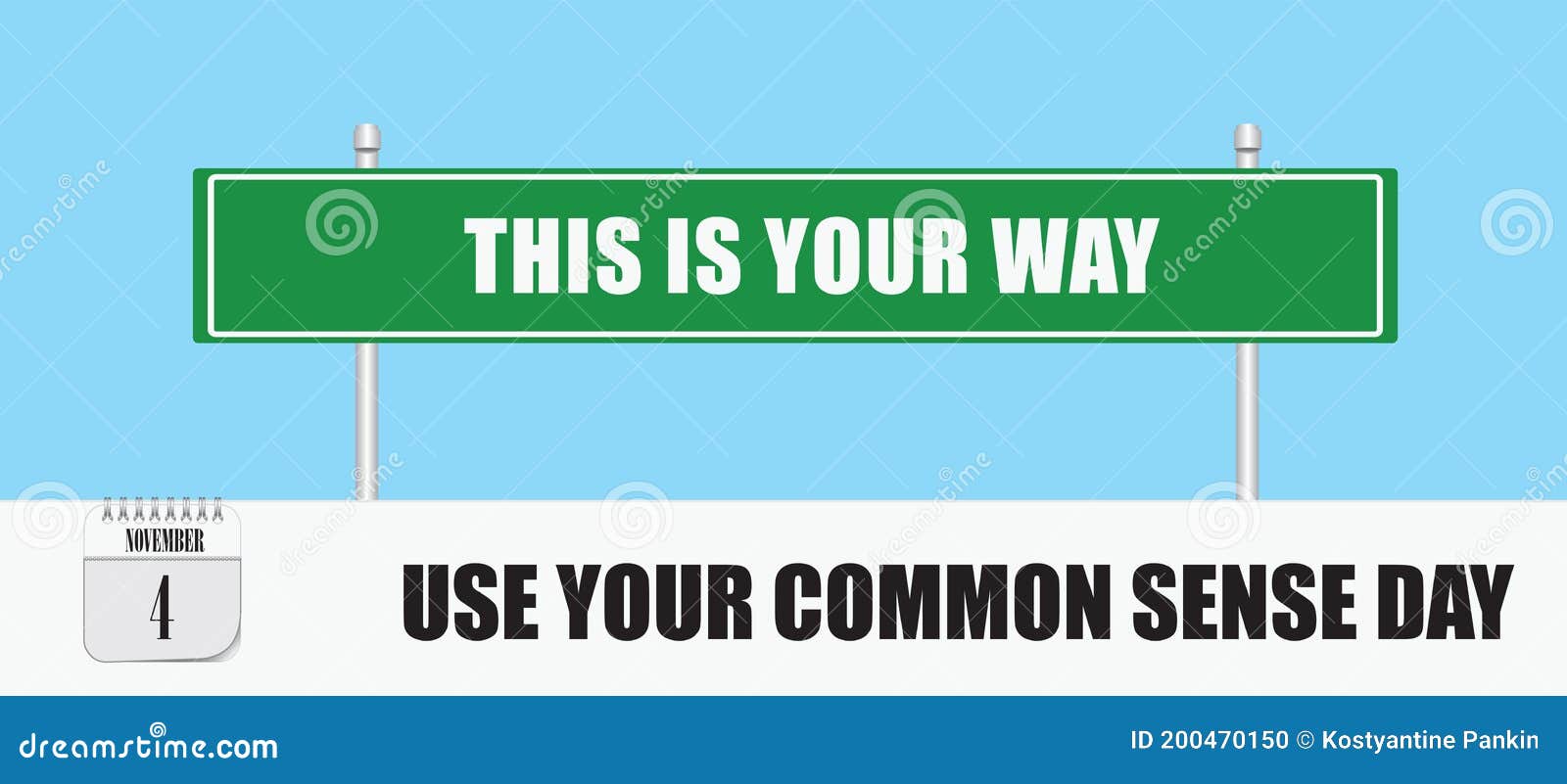 Postcard Use Your Common Sense Day Stock Vector - Illustration of ...