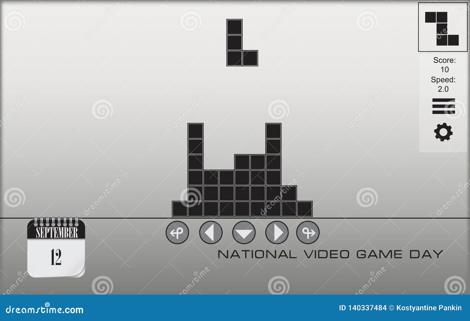 Postcard Video Game Day stock vector. Illustration of happy - 140337484