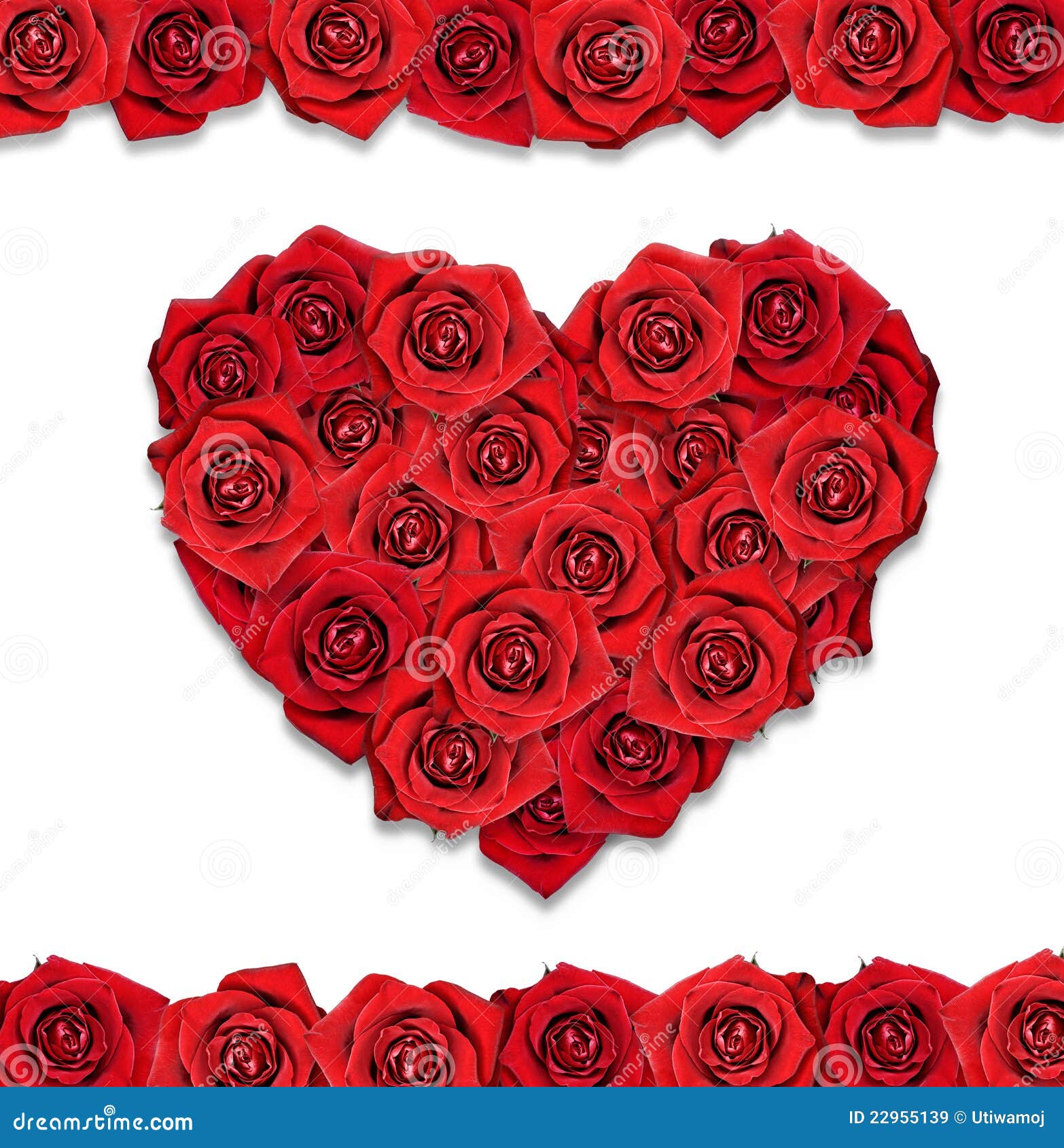 Postcard Wih Red Roses in the Shape of the Heart. Stock Image - Image ...