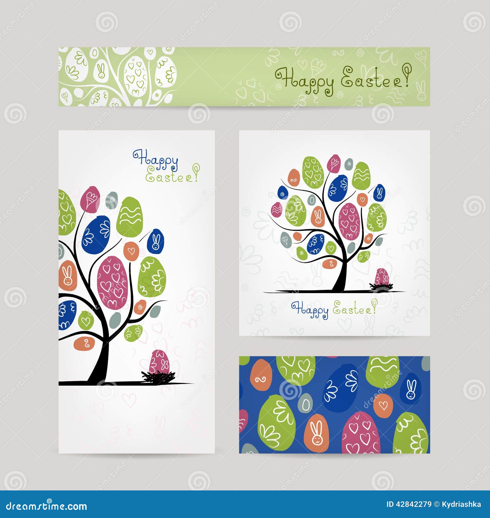 Postcards Design Easter Tree Stock Illustrations – 130 Postcards Design ...