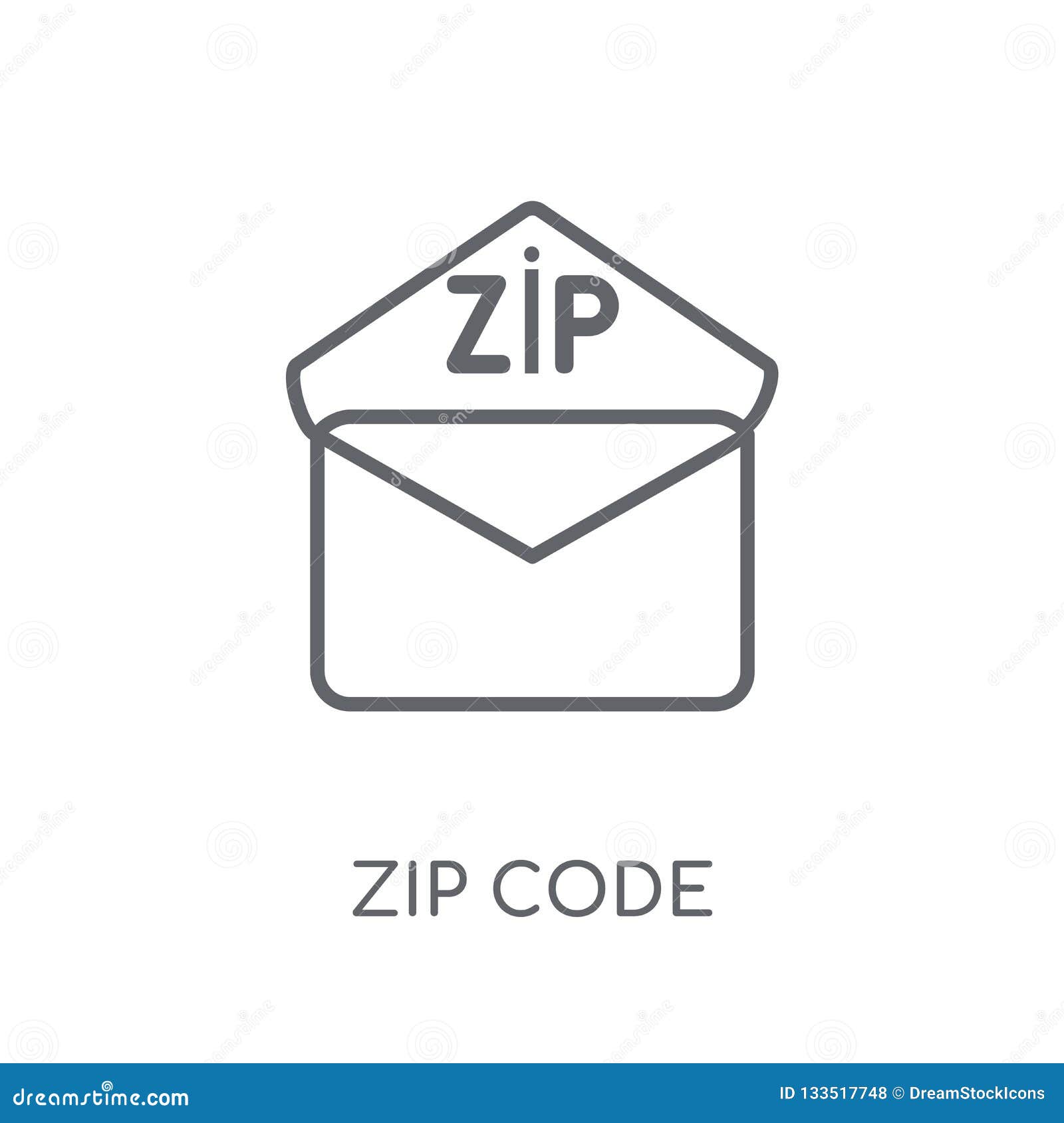 Postcode Lineair Pictogram Modern Het Embleemconcept Van De ...