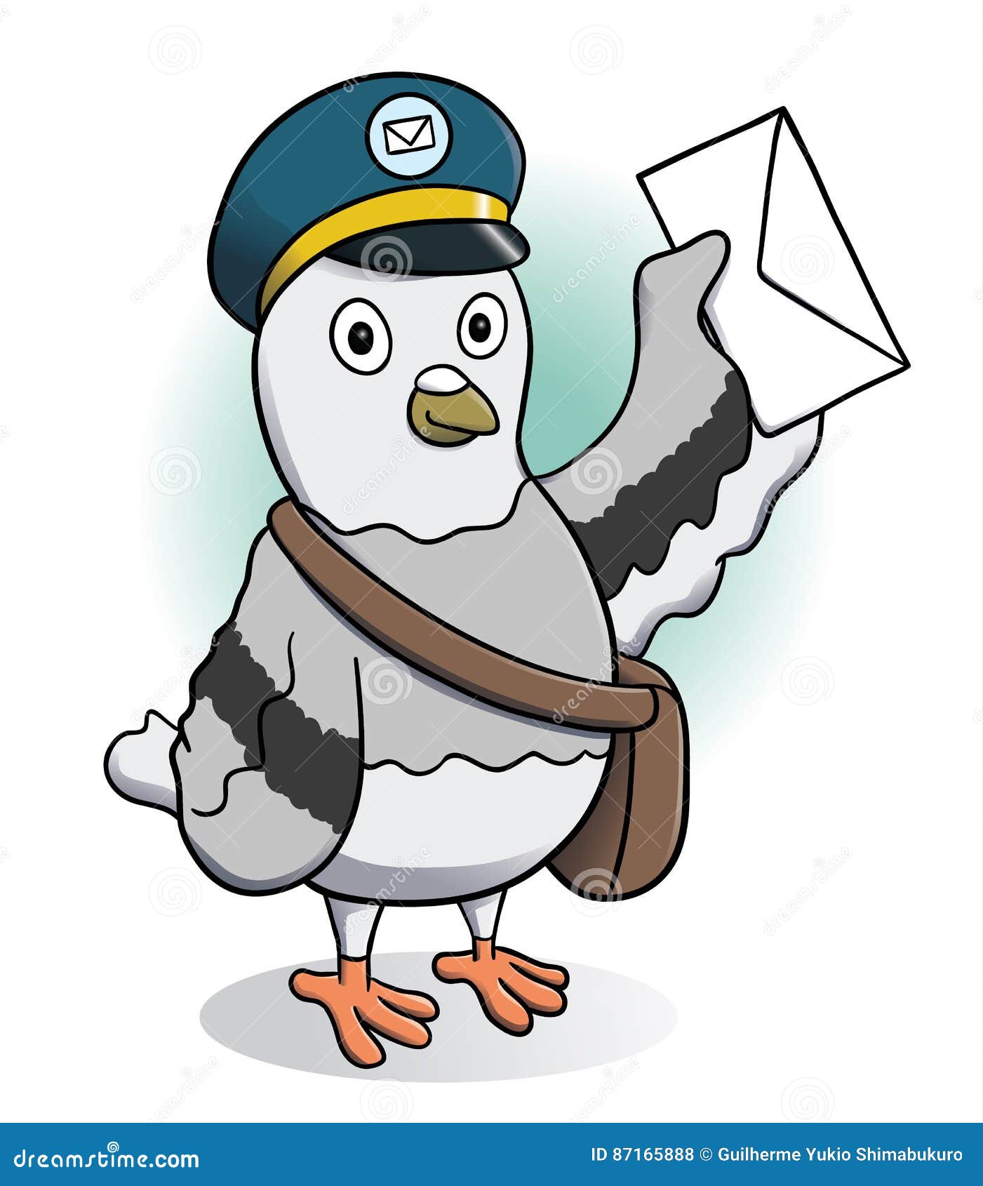 Postduif Die Een Brief Houdt Vector Illustratie - Illustration of ...