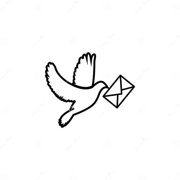 Postduif, duif, vector stock illustratie. Illustration of document ...