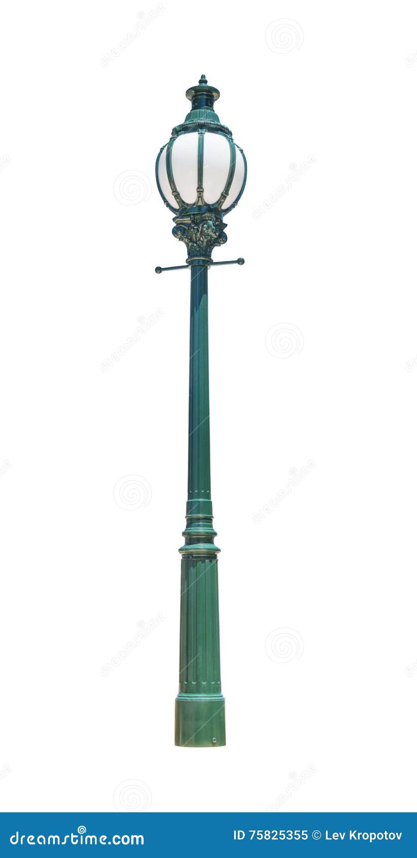 Poste de luz verde da rua imagem de stock. Imagem de antiguidade - 75825355