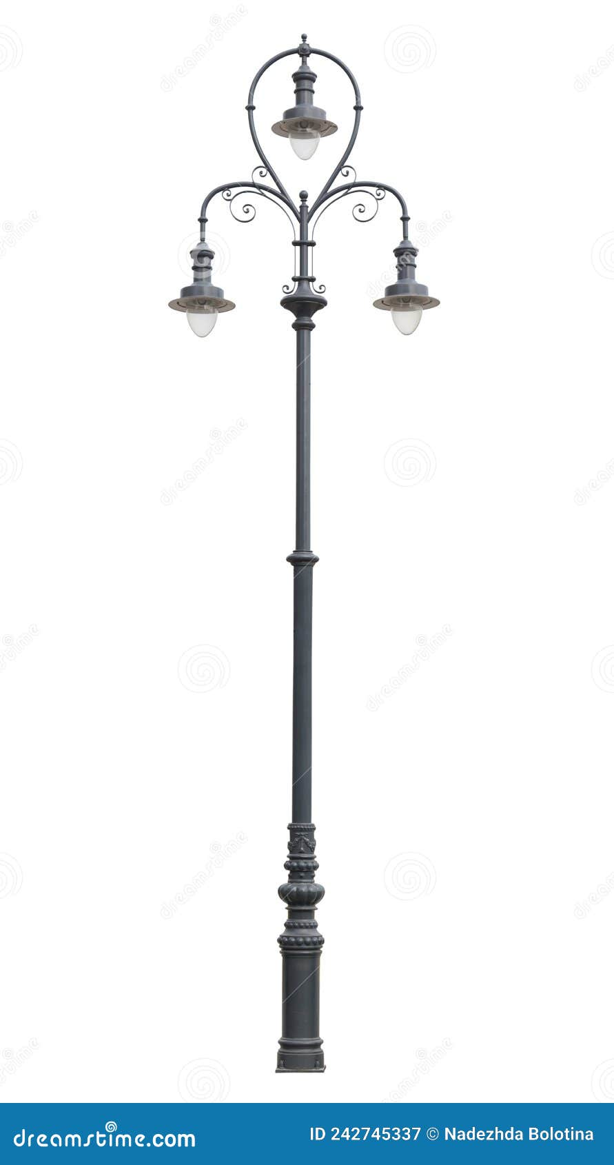 Poste De Rua Isolado Sobre Branco Imagem de Stock - Imagem de estrutura ...