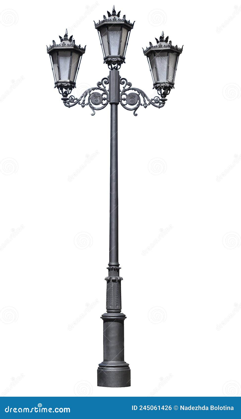 Poste De Rua Isolado Sobre Branco Foto de Stock - Imagem de entalhe ...