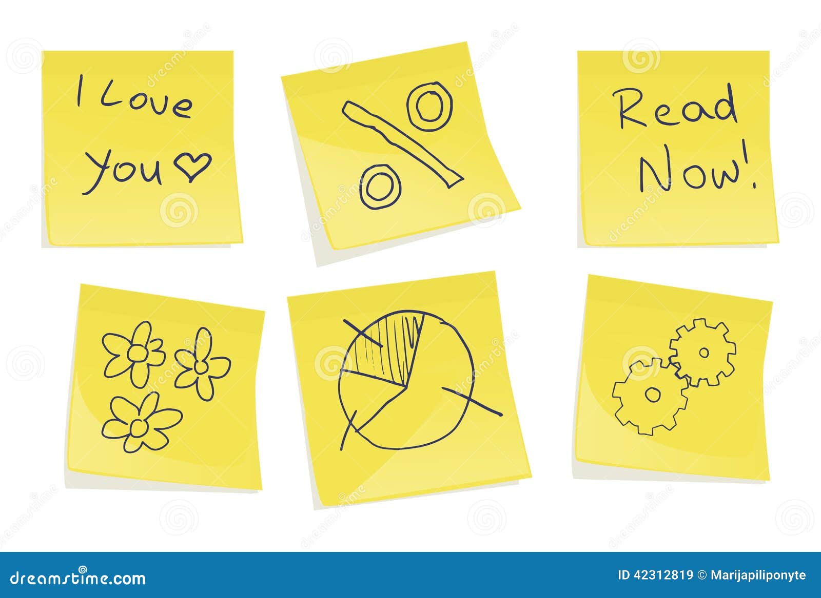 Posted notes stock illustration. Illustration of office - 42312819