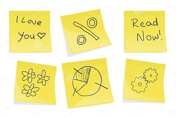 Posted notes stock illustration. Illustration of office - 42312819